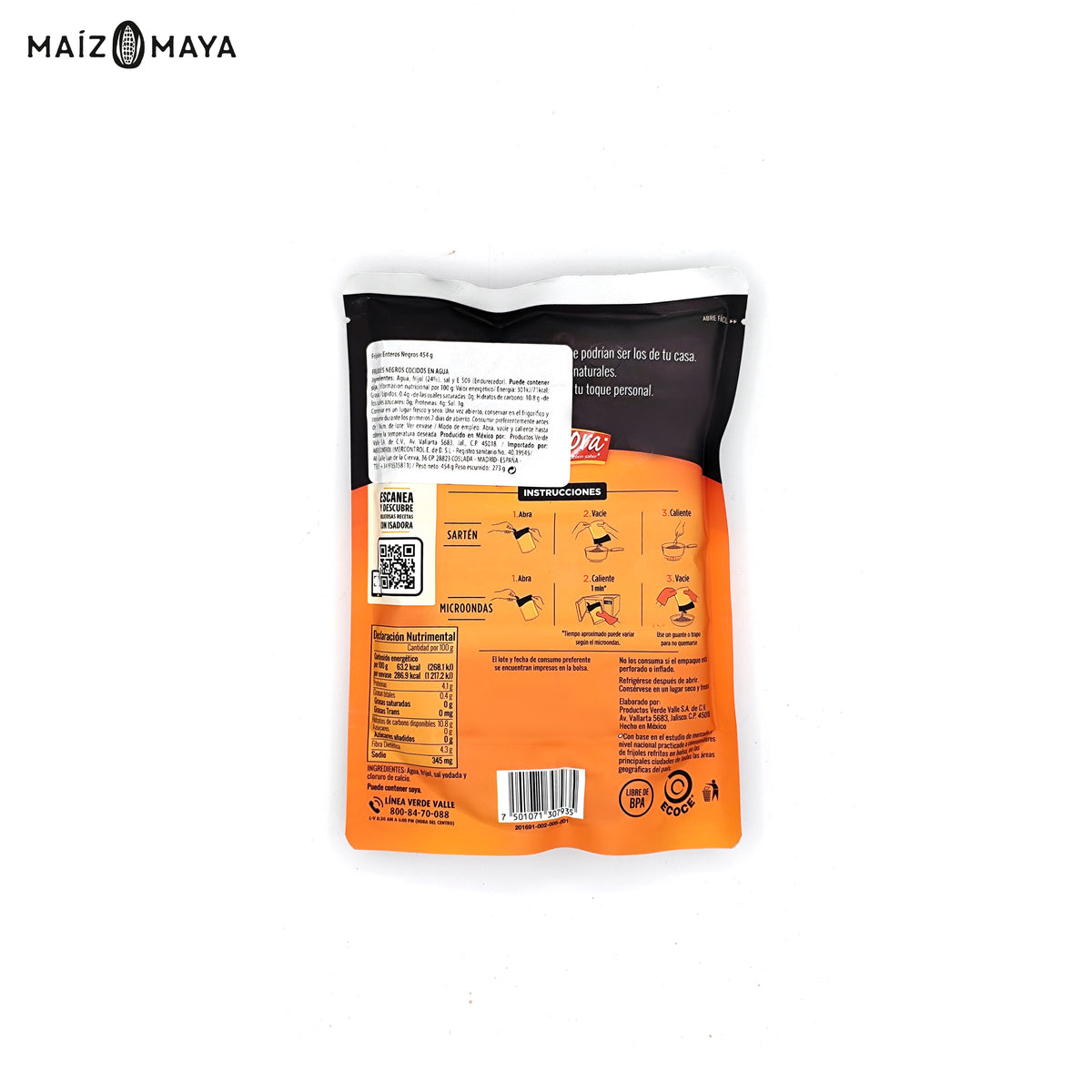 Frijoles negros enteros: ¡calentar y disfrutar! | Maíz Maya