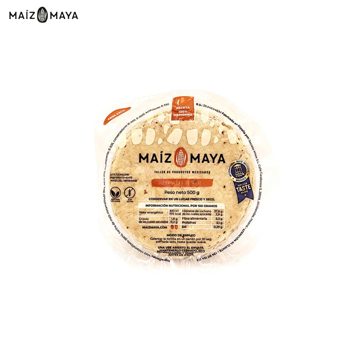 Tortillas de maíz blanco en Madrid y online - Maíz Maya