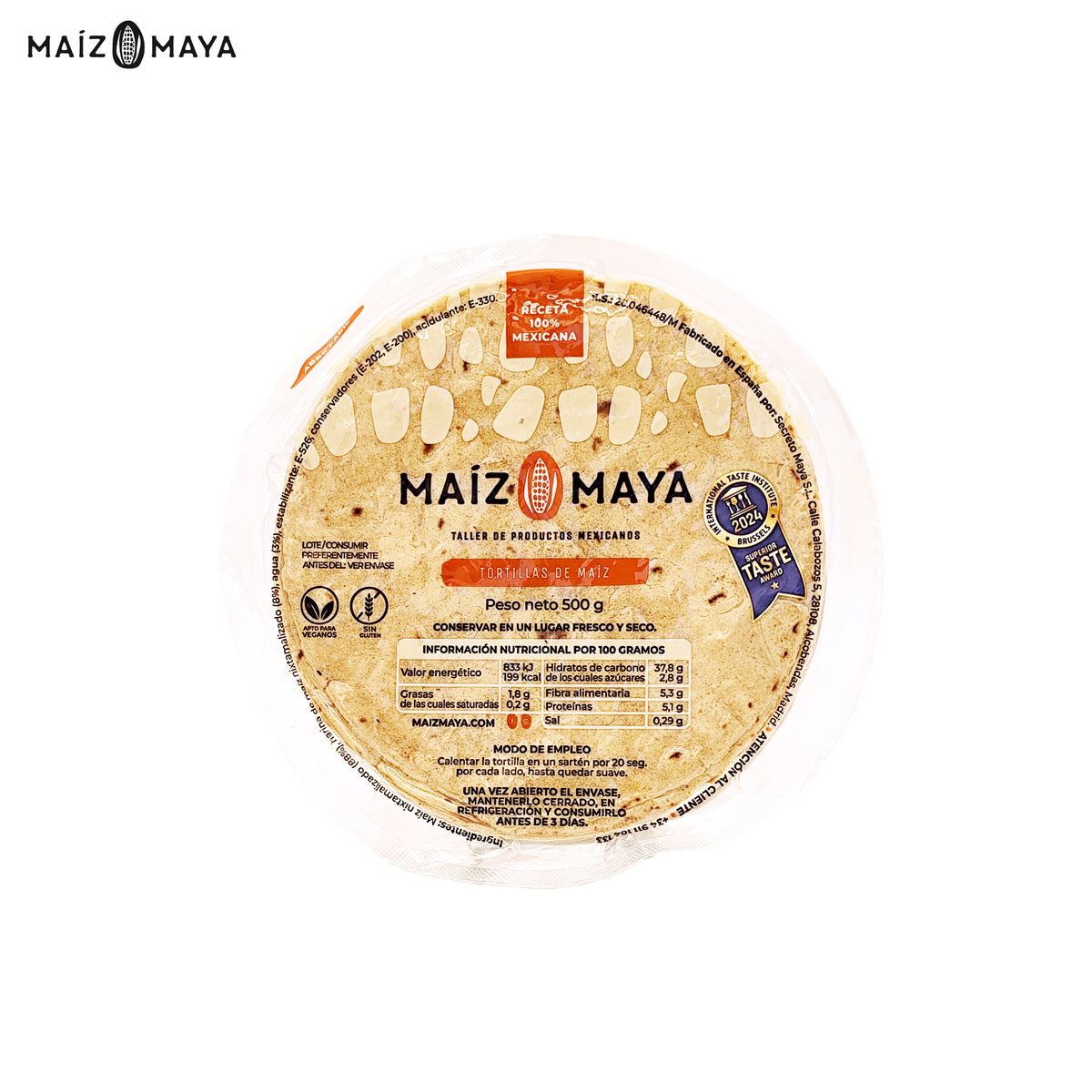 Tortillas de maíz blanco en Madrid y online - Maíz Maya